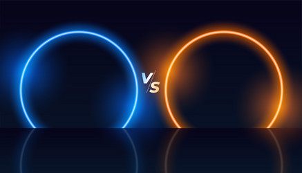 Versus vs screen banner with glowing neon frame Vector Image