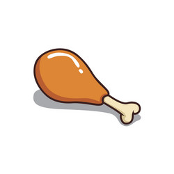 Chicken thigh cartoon isolated Royalty Free Vector Image
