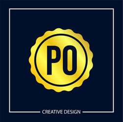 Initial letter po logo template design Royalty Free Vector