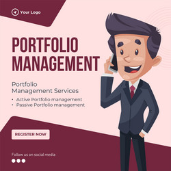 Portfolio management services banner design Vector Image