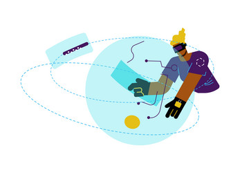 Metaverse technology of user interface 3d Vector Image