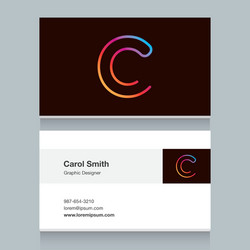 Business card letter Royalty Free Vector Image