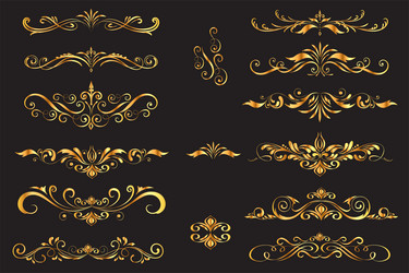 Gold calligraphic Royalty Free Vector Image - VectorStock