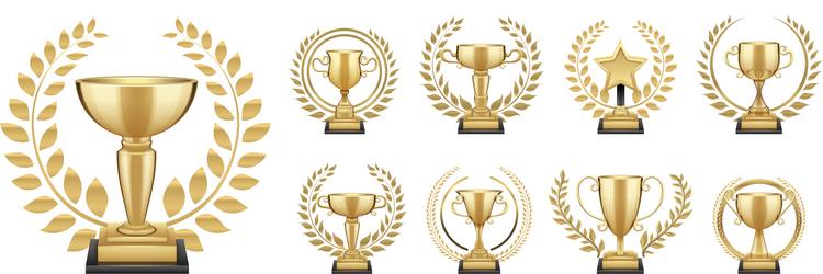 Trophy gold color first winner champion tournament