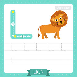 Letter l uppercase and lowercase tracing practice Vector Image