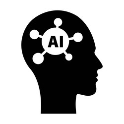 Ai artificial intelligence icon of man human face Vector Image