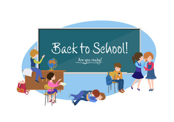 Back to school cartoon poster Royalty Free Vector Image