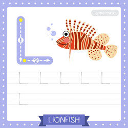 Letter l uppercase and lowercase tracing practice Vector Image