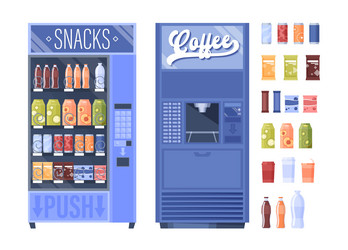 Set isometric vending machine sewing Royalty Free Vector