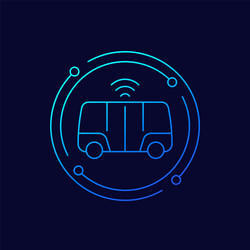 Autonomous shuttle bus line icon Royalty Free Vector Image