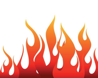 Cartoon fire flames set isolated on white Vector Image