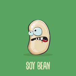 Funny cartoon cute soybean character Royalty Free Vector
