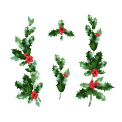 Christmas Holly Line Divider Vector Images (81)