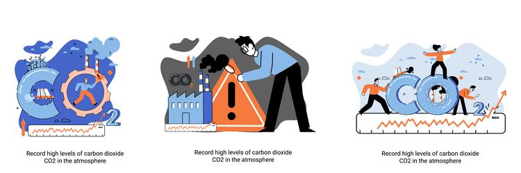 Record high levels of carbon dioxide co2 Vector Image
