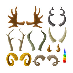 Animal horns sticker set Royalty Free Vector Image