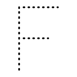 Tracing alphabet letter f uppercase prewriting Vector Image