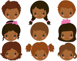 Kids faces Royalty Free Vector Image - VectorStock