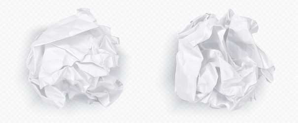 Crumpled paper realistic trash ball Royalty Free Vector