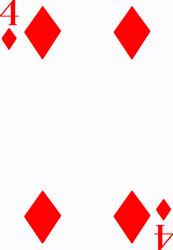 Four of diamonds Royalty Free Vector Image - VectorStock