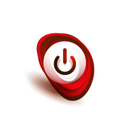 Glass transparent effect power start button Vector Image