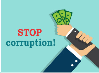 Corruption bribery in business people handshake Vector Image