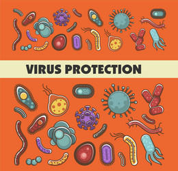 Viruses medical poster for viral and bacteriology Vector Image