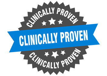 Clinically proven round isolated gold badge Vector Image