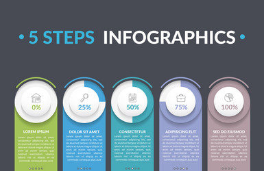 Infographic template 5 steps to success Royalty Free Vector