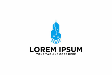 Data information church logo design Royalty Free Vector