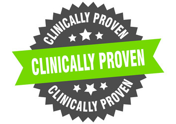 Clinically proven round isolated gold badge Vector Image