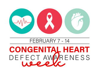Congenital heart defect awareness week observed Vector Image