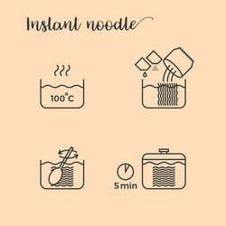 Graphic info of prepare instant noodle Royalty Free Vector