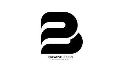 Letter pb or bp initial shapes alphabet modern Vector Image