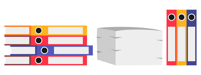 Office file paper folder set Royalty Free Vector Image