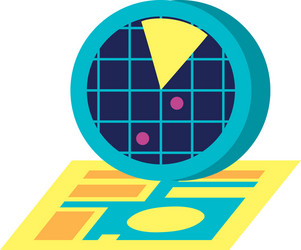 Radar location with map guide Royalty Free Vector Image