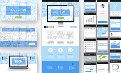 White interface elements universal ui template Vector Image