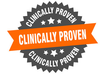 Clinically proven round isolated gold badge Vector Image
