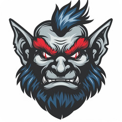 Esport logotype troll icon sticker Royalty Free Vector Image