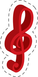 Music note cut line Royalty Free Vector Image - VectorStock