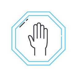 Stop line icon outline symbol Royalty Free Vector Image