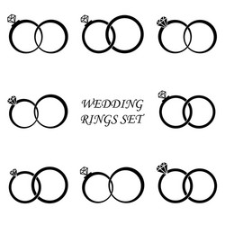 Wedding rings sign icon engagement symbol flat Vector Image