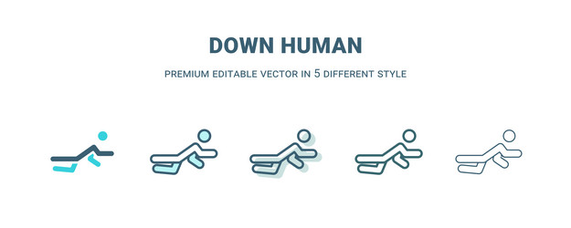 Chill human icon in 5 different style outline Vector Image