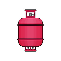 Red gas tank with warning sign flammable Vector Image