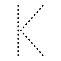 Tracing alphabet uppercase capital letter k Vector Image