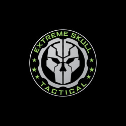 Skull gear logo design Royalty Free Vector Image