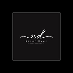 Rd handwritten signature logo - template Vector Image