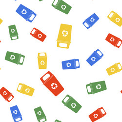 Color recycle bin with recycle symbol icon Vector Image