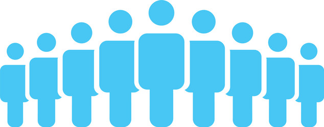 Crowd nine people icon silhouettes social Vector Image