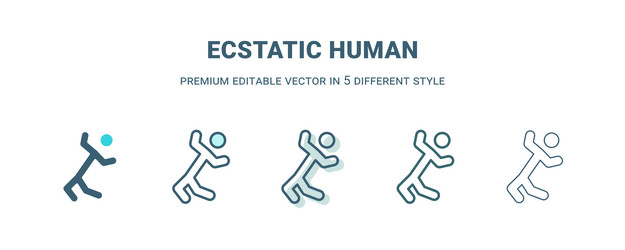Relaxed human icon in 5 different style outline Vector Image
