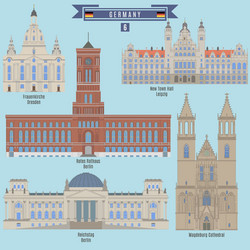 Famous places in germany Royalty Free Vector Image